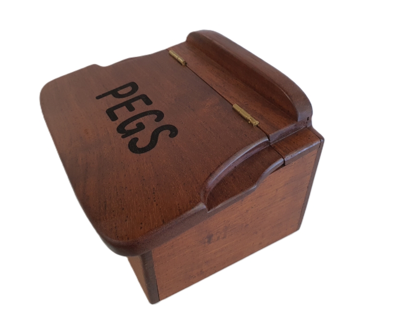 Peg Box wood with lid - Swiss Wood Technician