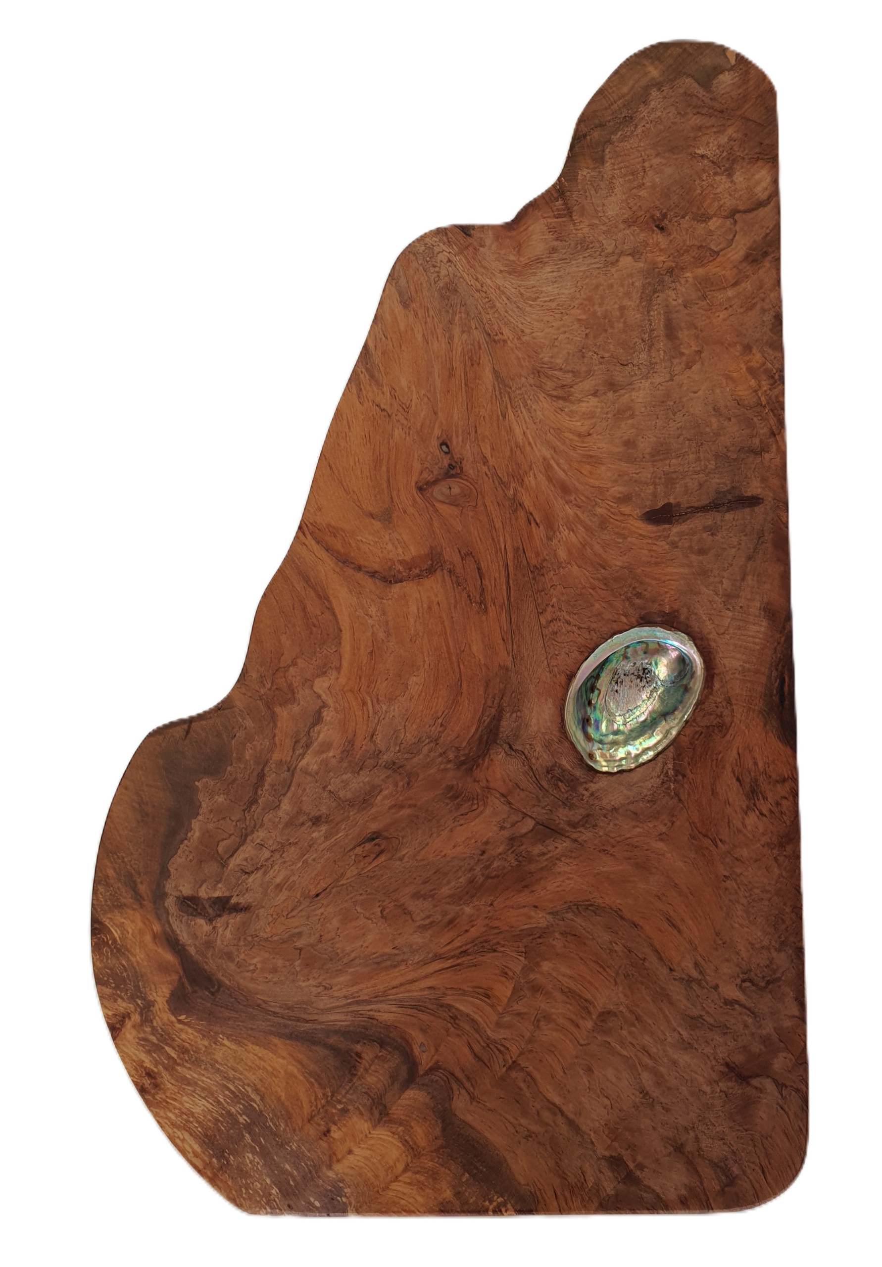 Cheese Board with Paua Shell Dip Bowl in Rimu - Swiss Wood Technician